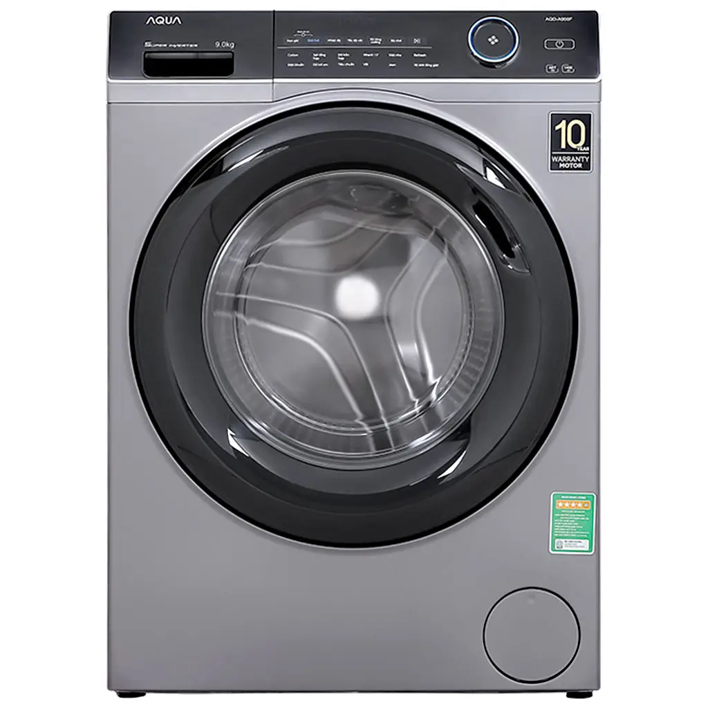 Aqua Front Loading Washing Machine 9 Kg Inverter AQD A900F S FreeShip SG